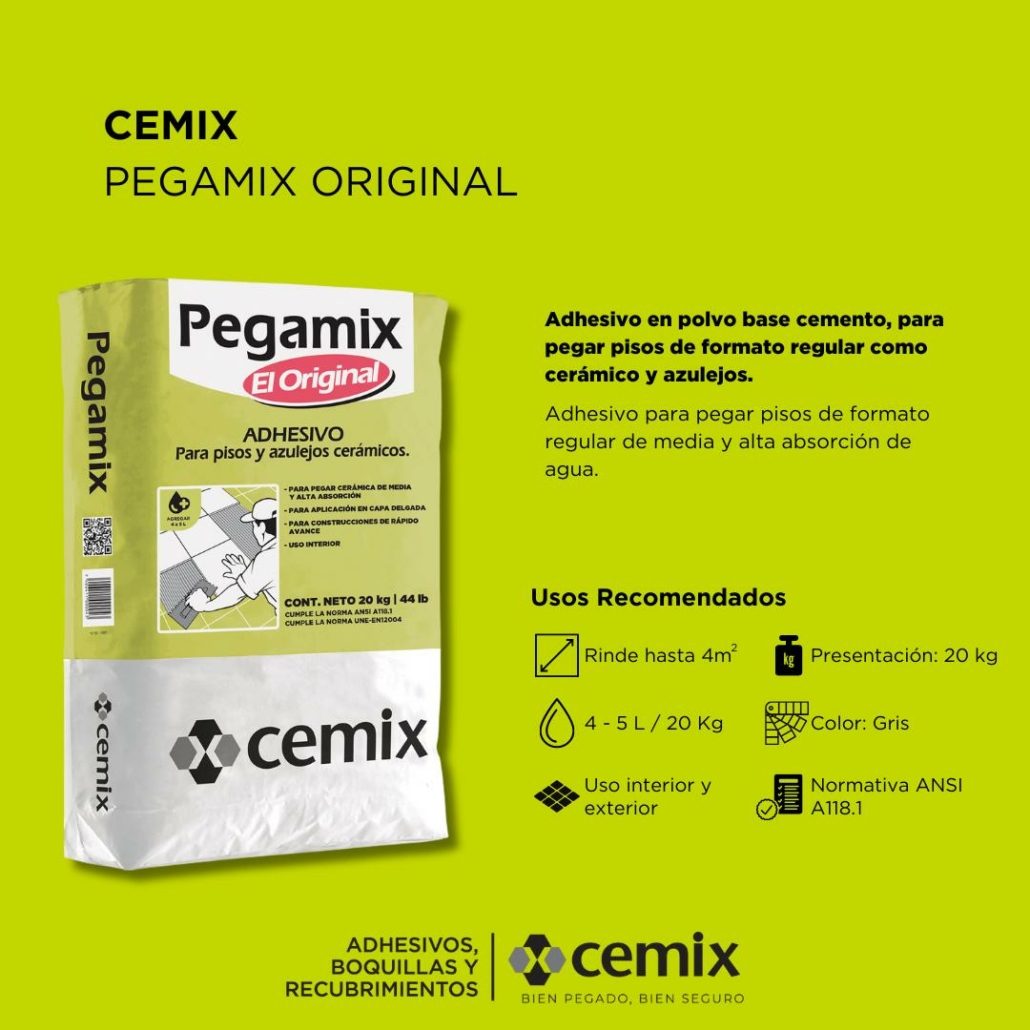 Adhesivo pega cerámico | Distribuidora Mariscal