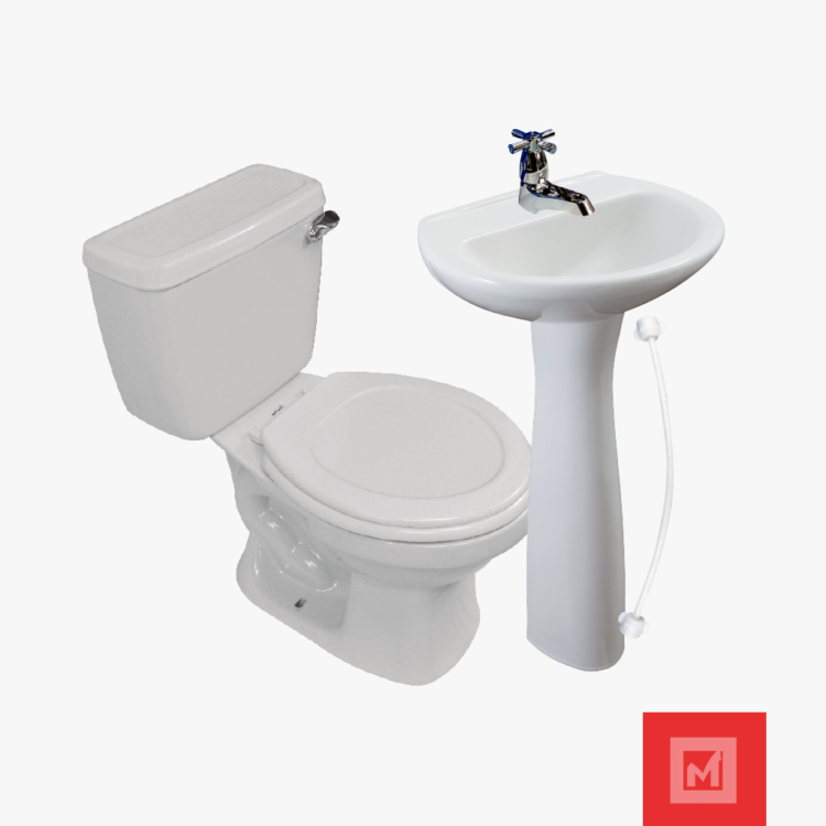 Combo para baño blanco Ecoline | Distribuidora Mariscal