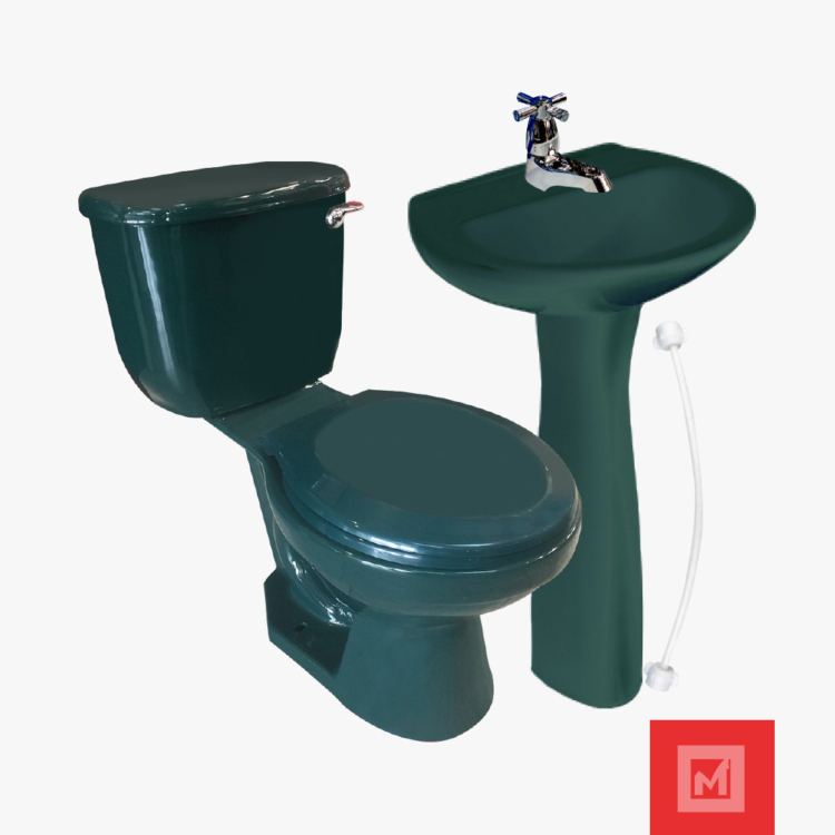Combo para baño Verde oscuro| Distribuidora Mariscal