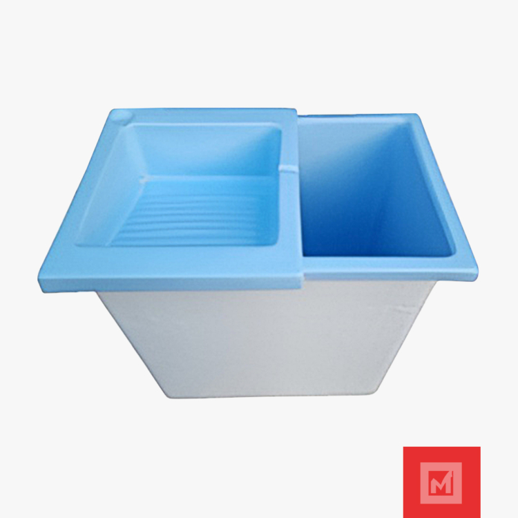 Distribuidora Mariscal | Pila De Plastico Blanca 2 Lavaderos