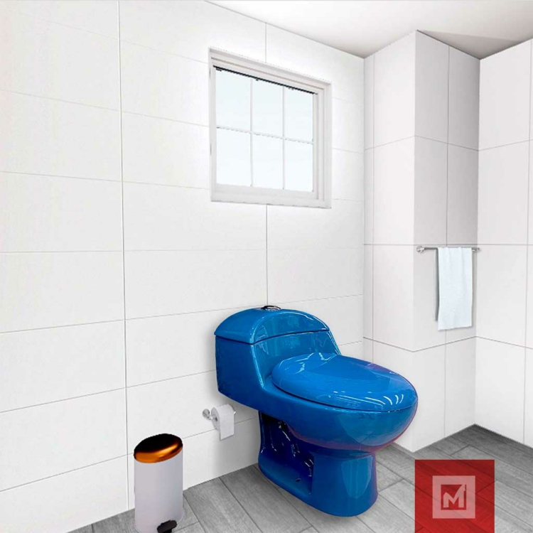 Inodoro Destiny Aquos azul | Distribuidora Mariscal